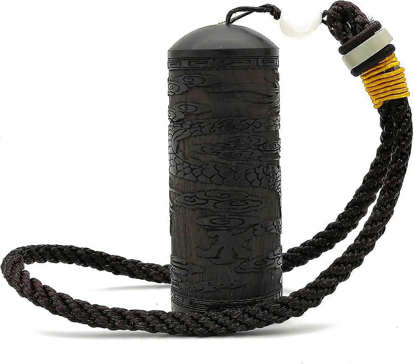 Ebony Blackwood Snuff Bottle Portable With Metal Spoon Snorting Snorter ...