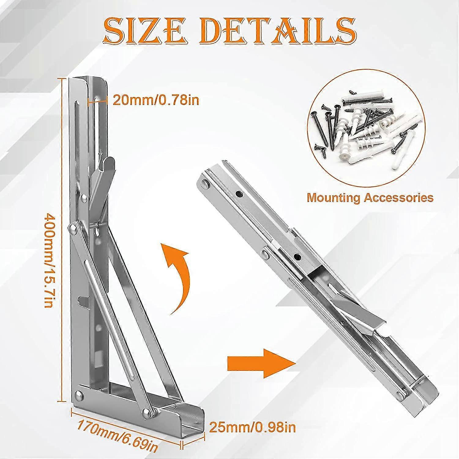 400mm Folding Bracket,max Load 150kg,stainless Steel Folding Console ...