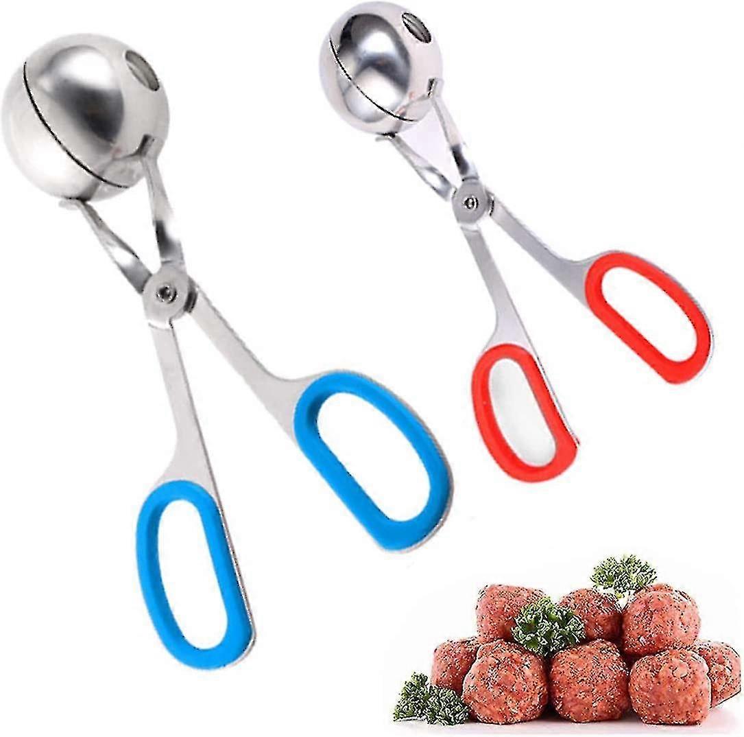 2 Piece Meatball Scoop Ball Maker, Stainless Steel Meat Baller Tongs ...
