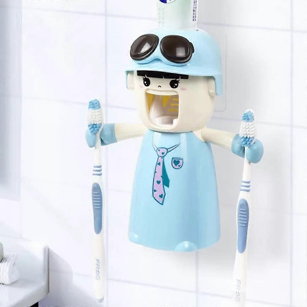 Kids Toothbrush Holders with Cup, Cute Hands Free Toothpaste Dispensers ...