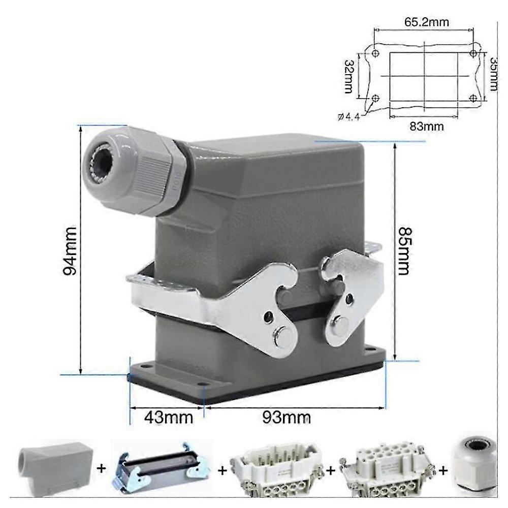 Rectangular Heavy Duty Connectors HDC HE 10 Core Pin 16A 500V ...