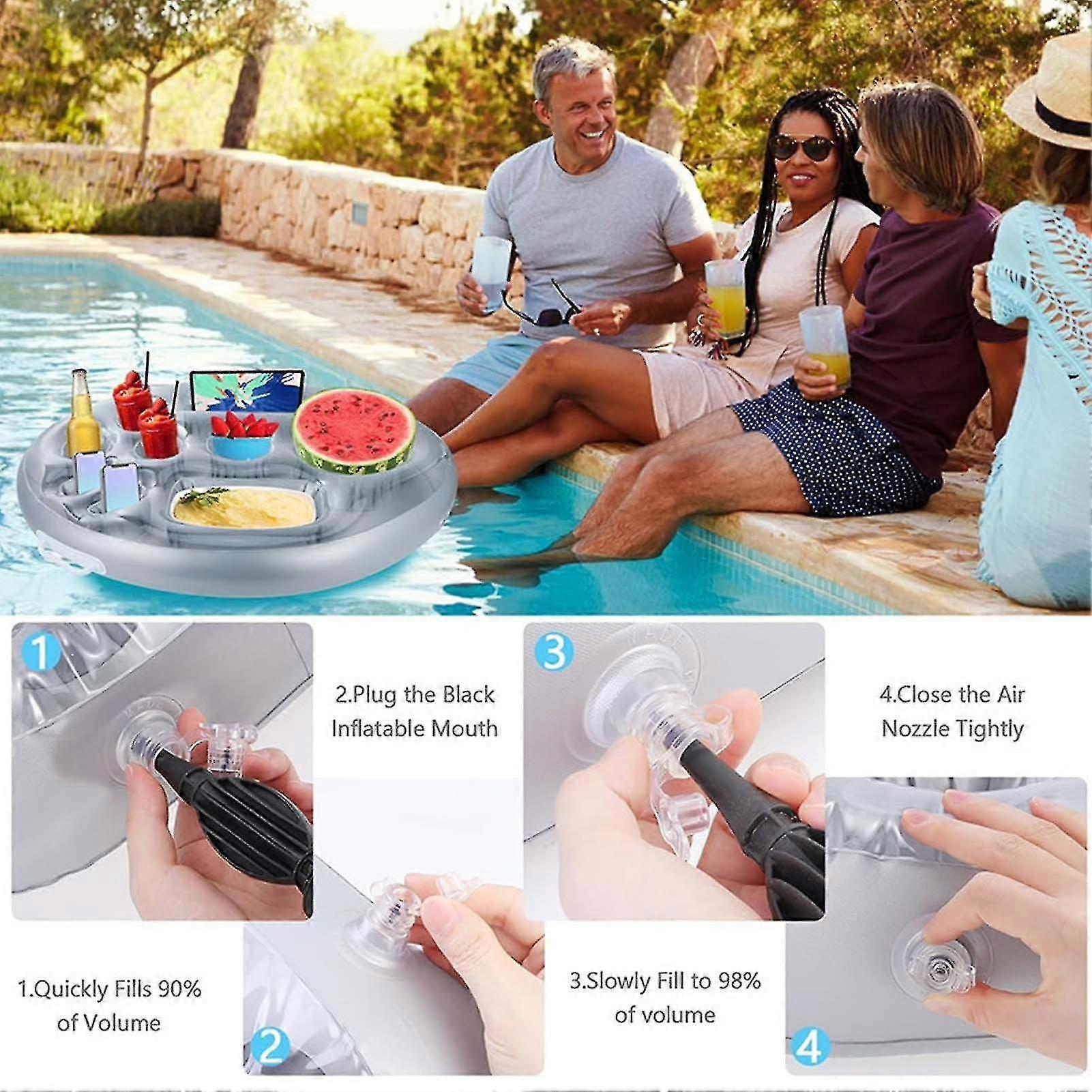 Inflatable Floating Drink Holder With Large Capacity Food Drink Tray 27 ...