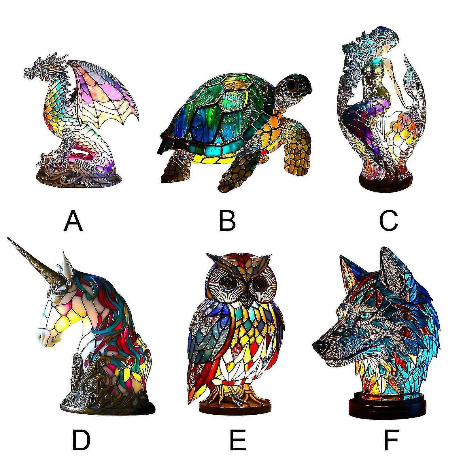 Animal table lamp series, colorful resin animal shape table lamp, retro ...