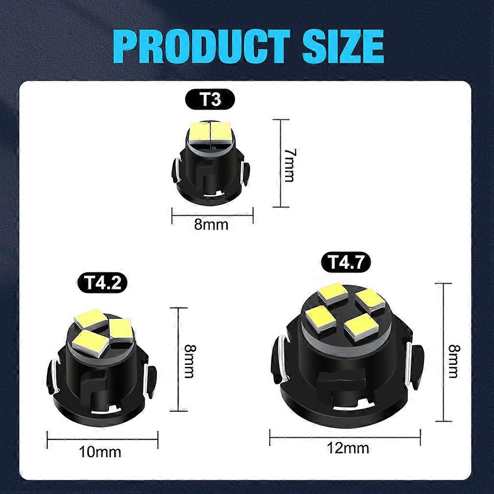 10pcs Canbus T3 LED T4.2 T4.7 Led Bulb Interior car lights Indicator ...