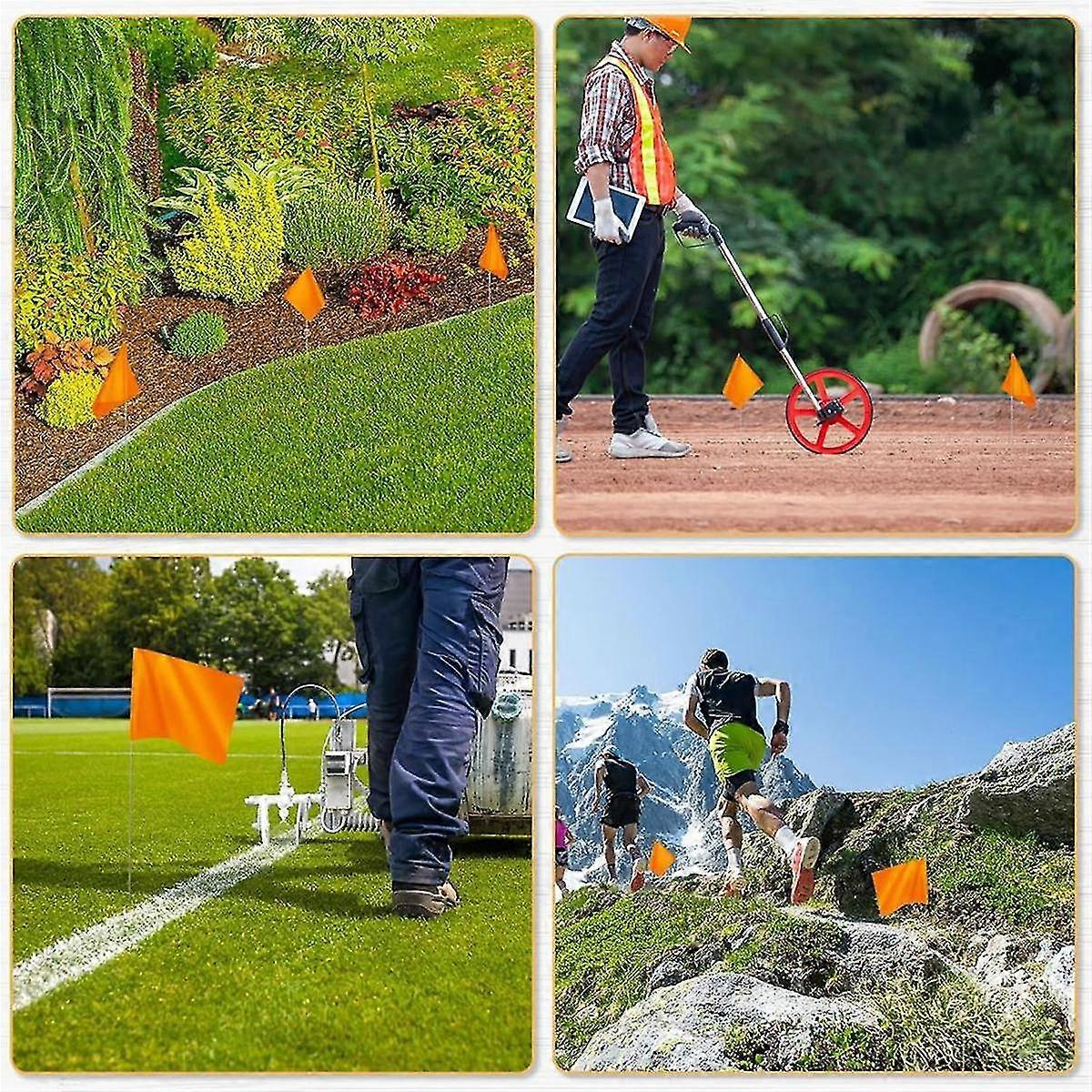 50Pack Marking Flags, Orange Yard Flags 15x4x5Inch, Marker Flags, Lawn ...