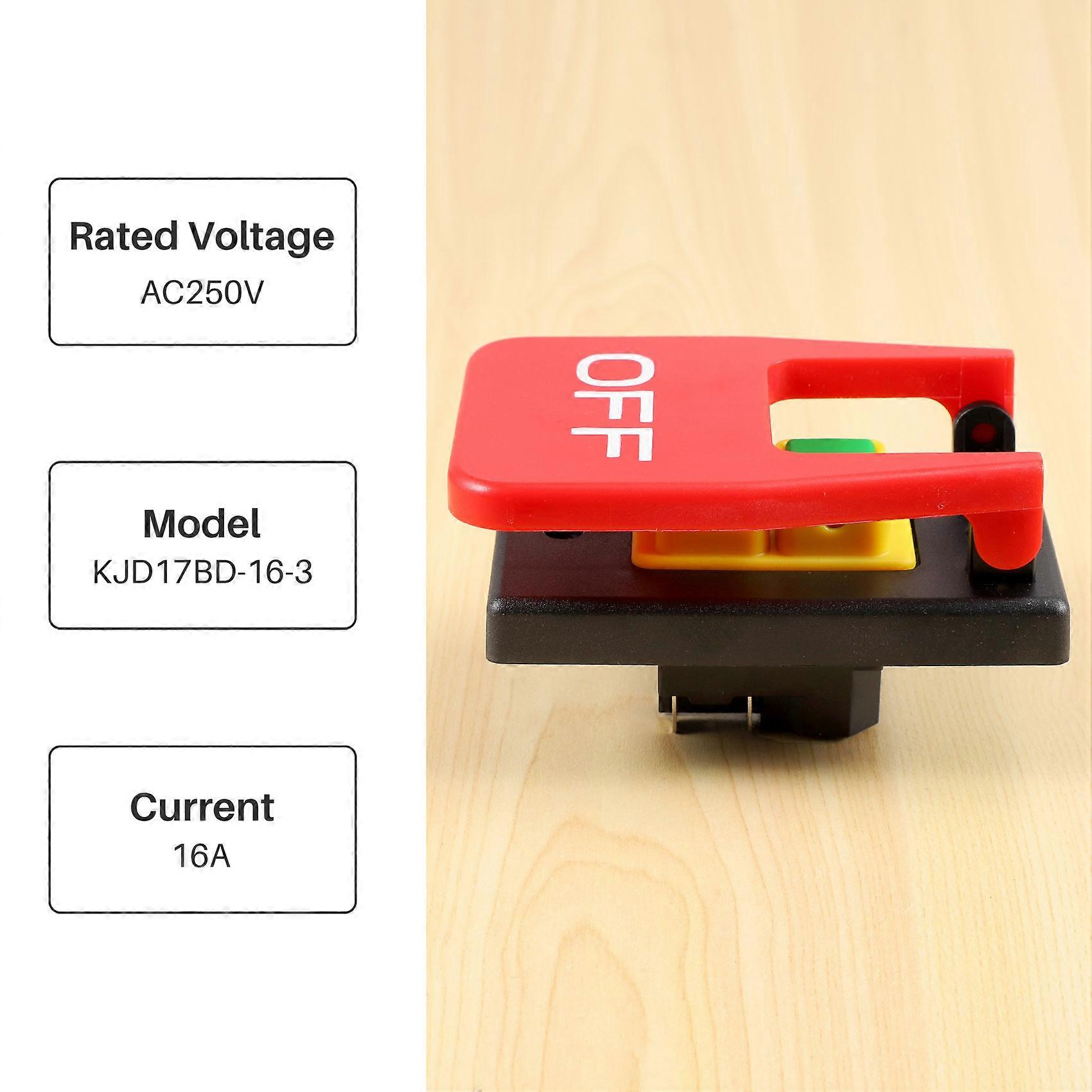 Off-On Red Cover Emergency Stop Push Button Switch 16A Power-Off ...