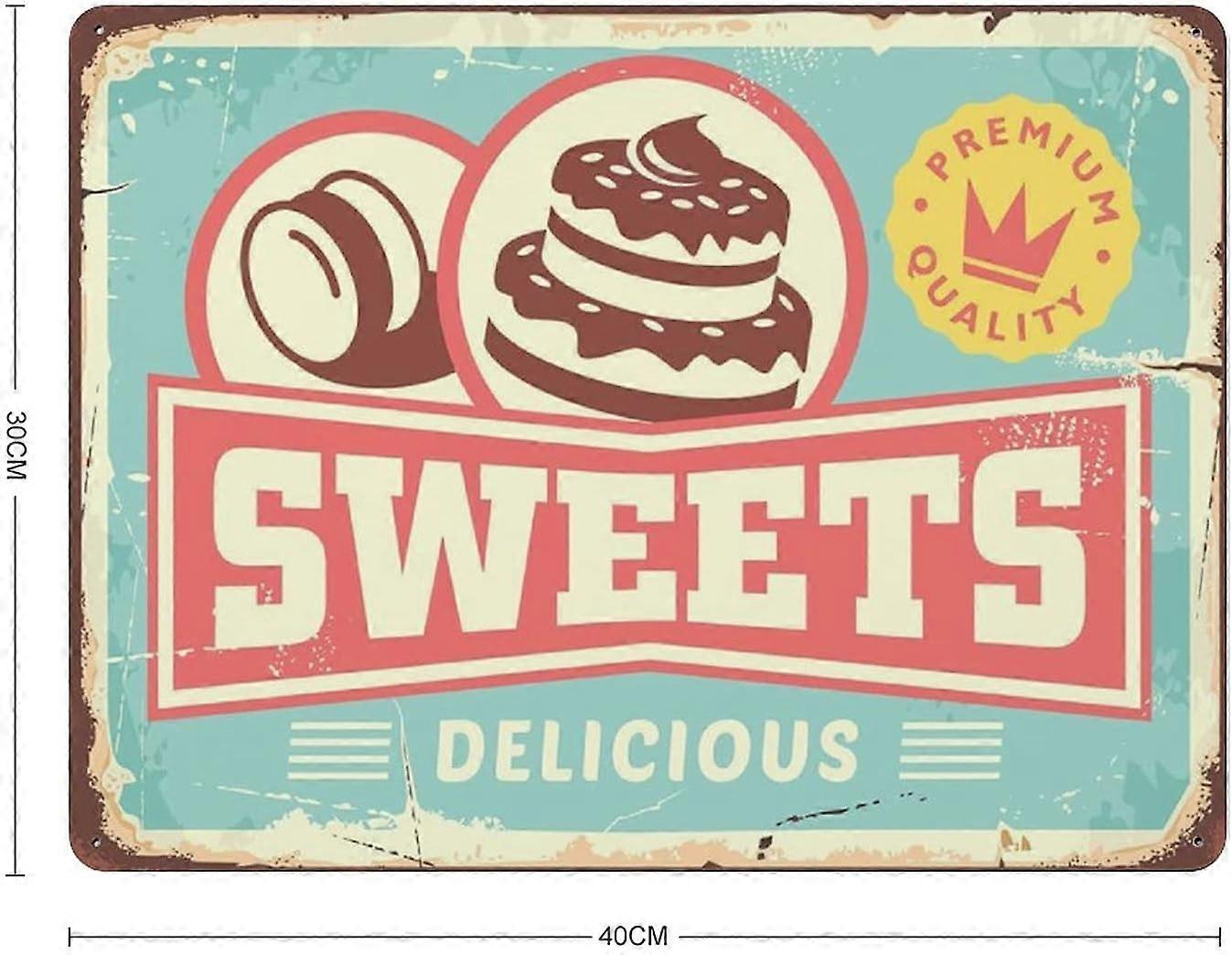 Cakes Candies Metal Tin Sign Artwork Poster Outdoor Sign Vintage Decor ...