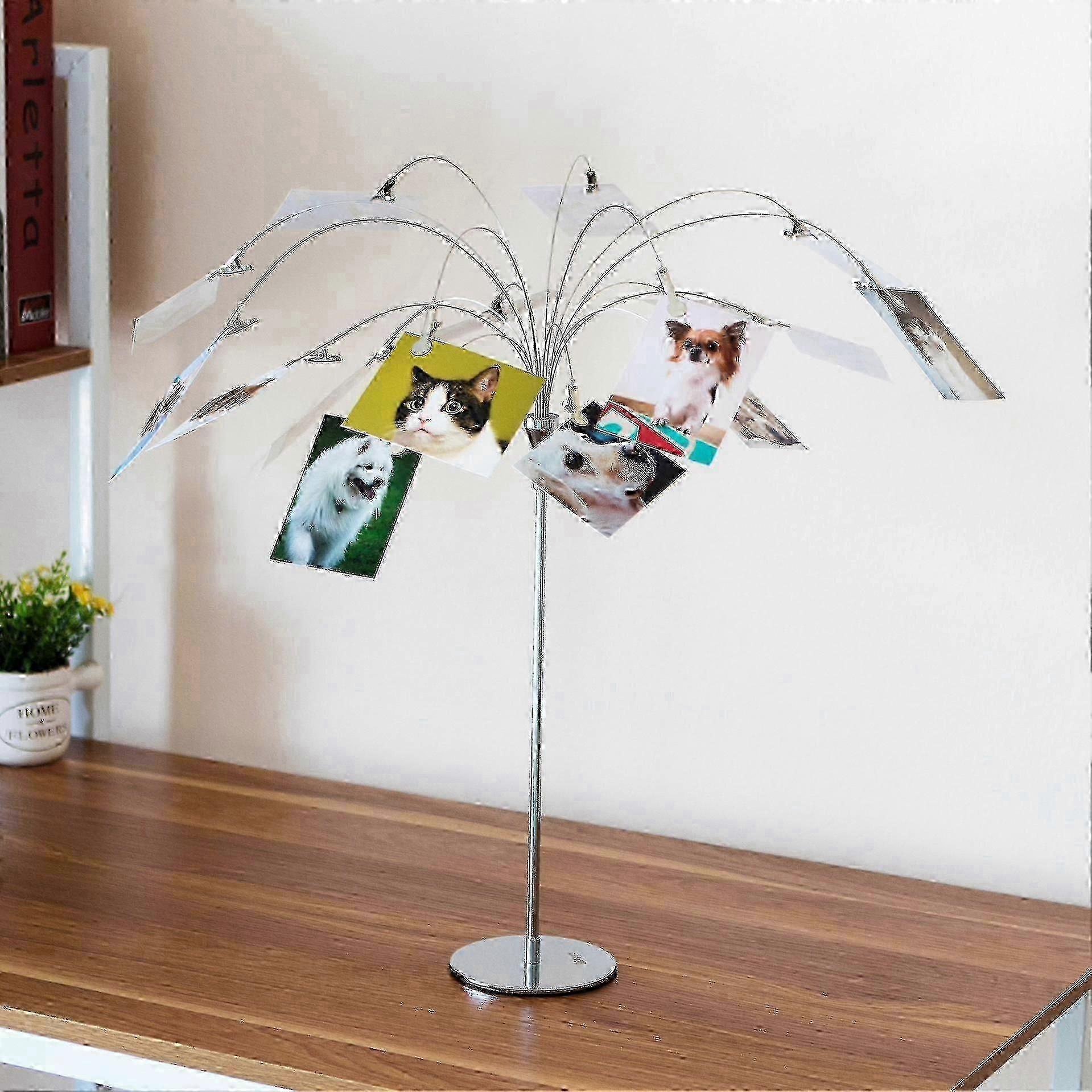 Metal Small Clip Photo Tree, Desktop Photo Stand with Clip, 16 Photo ...
