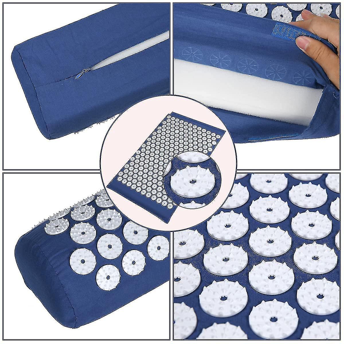 Acupressure Mat And Pillow Set, Relieve Back And Neck Pain Acupuncture ...