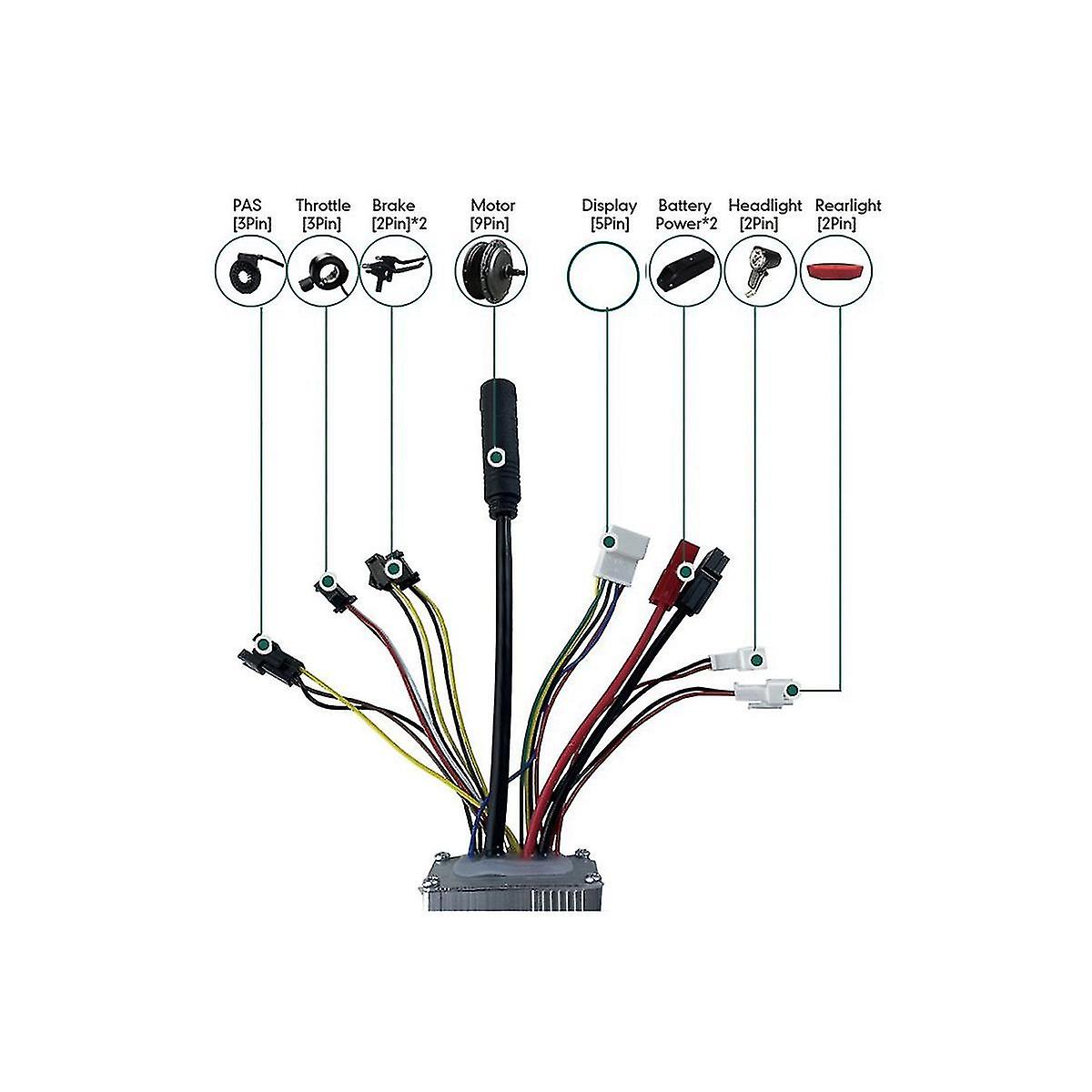 36v 48v 750w E-bike 25a Sine Wave Brushless Controller With Sw900 ...
