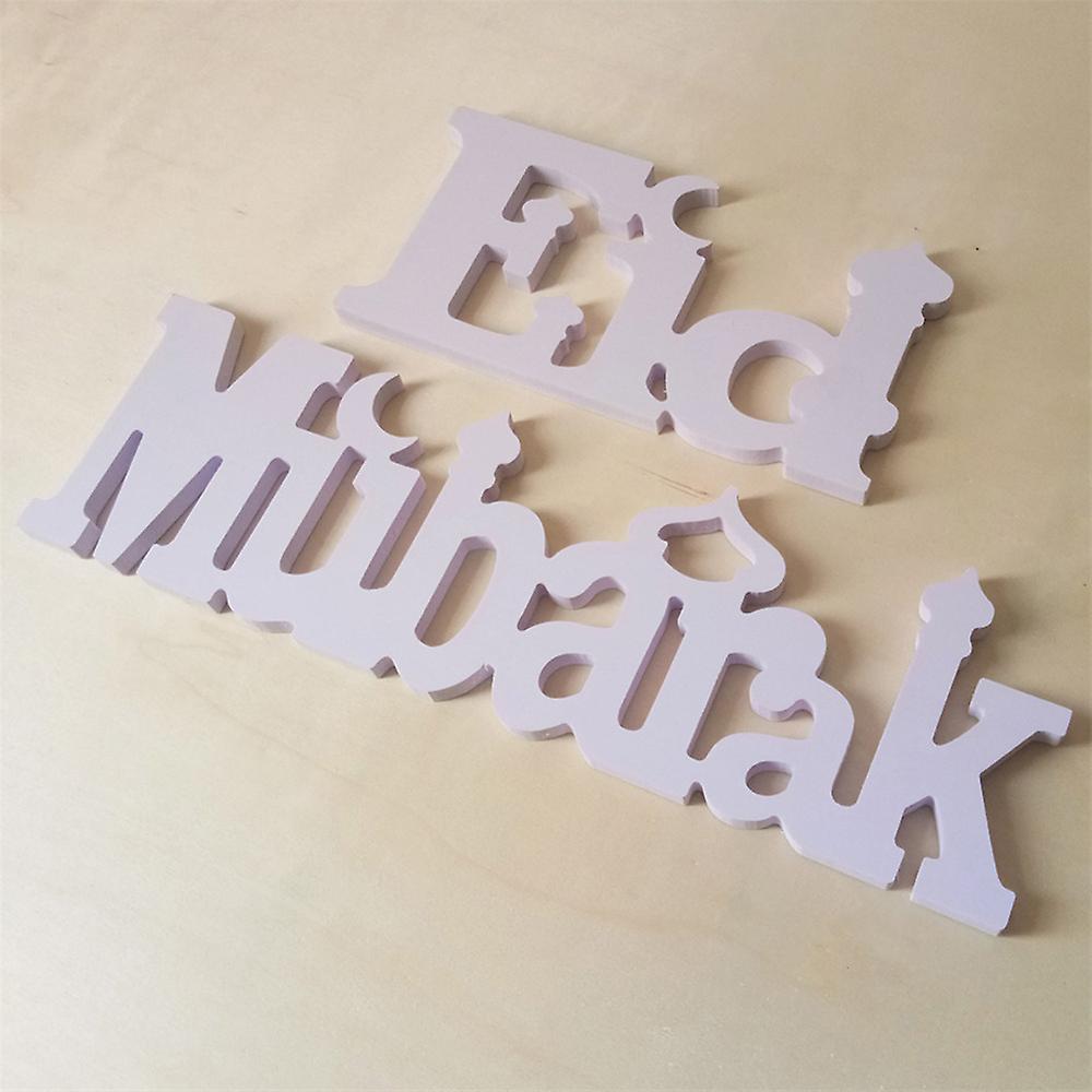 Eid Mubarak Letters Sign White PVC Pendant Party Dining Table ...