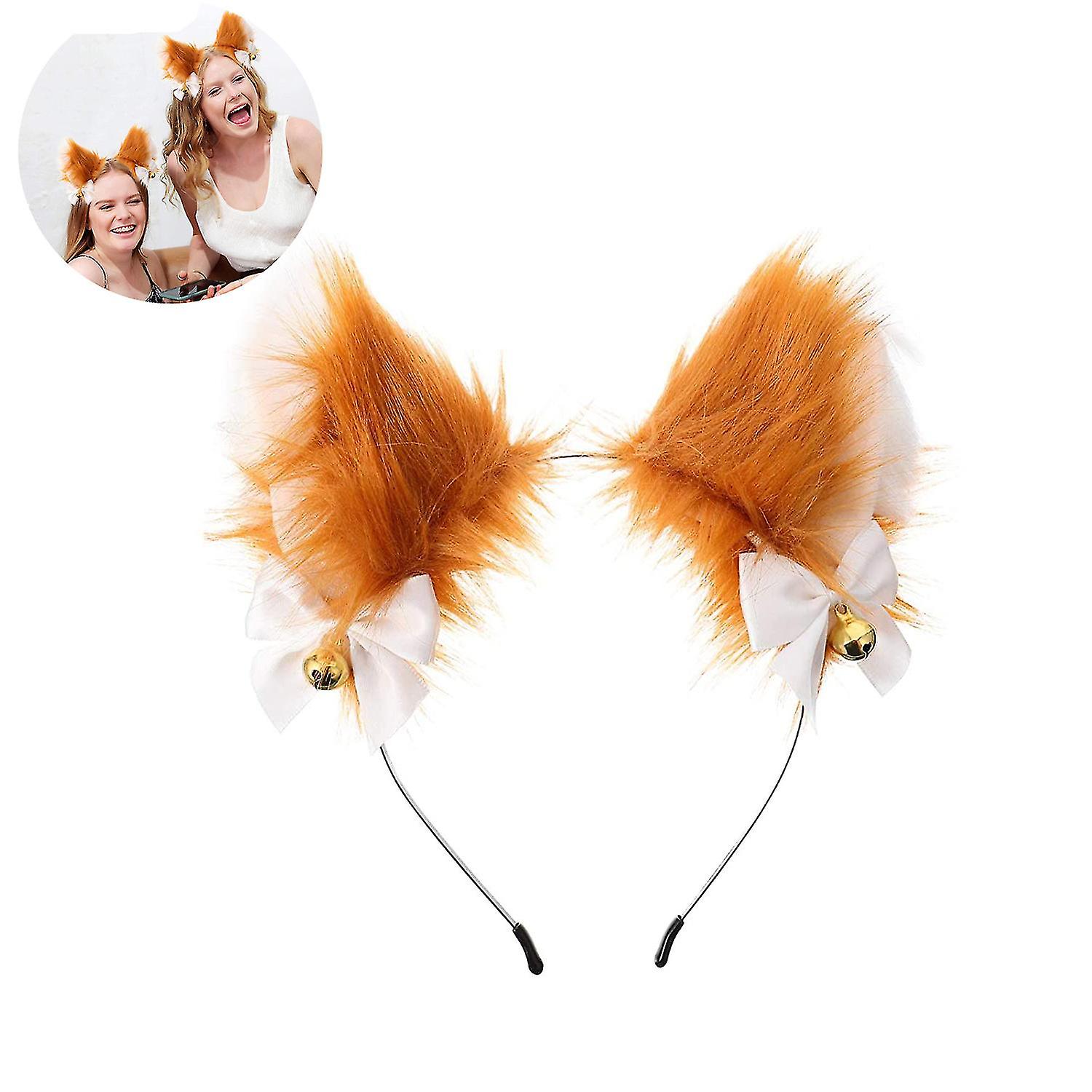 Fox Ears Headband Plush Anime Animal Headband Cosplay Fur Cat Ears ...