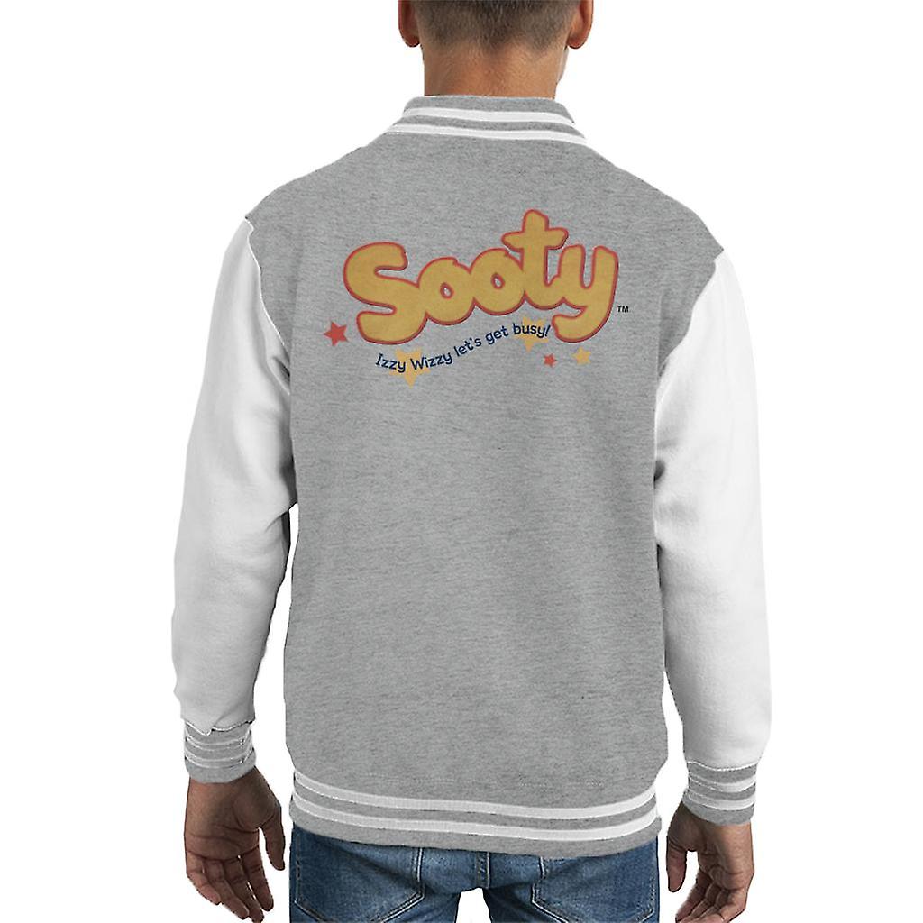 Sooty Text Logo Izzy Wizzy Kid's Varsity Jacket | Fruugo AU
