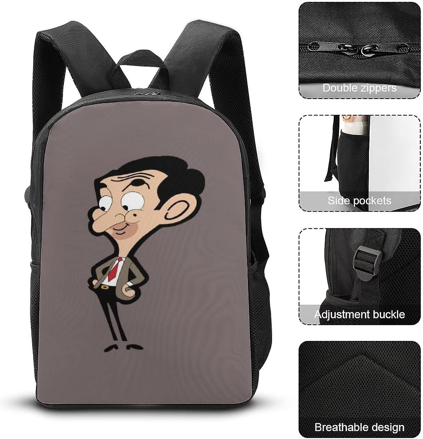 Mr Bean Backpack School Bags For Girls Boys Anime Characters Backpack ...