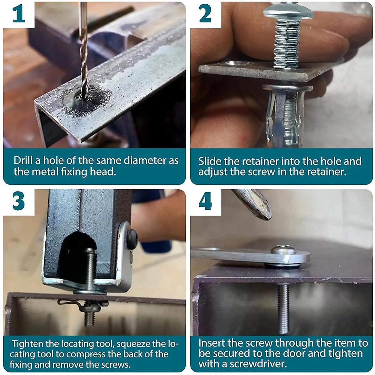 12 PCS Hollow Door Anchor Screws Set Hollow Metal Cavity Fixing M6 Jack ...