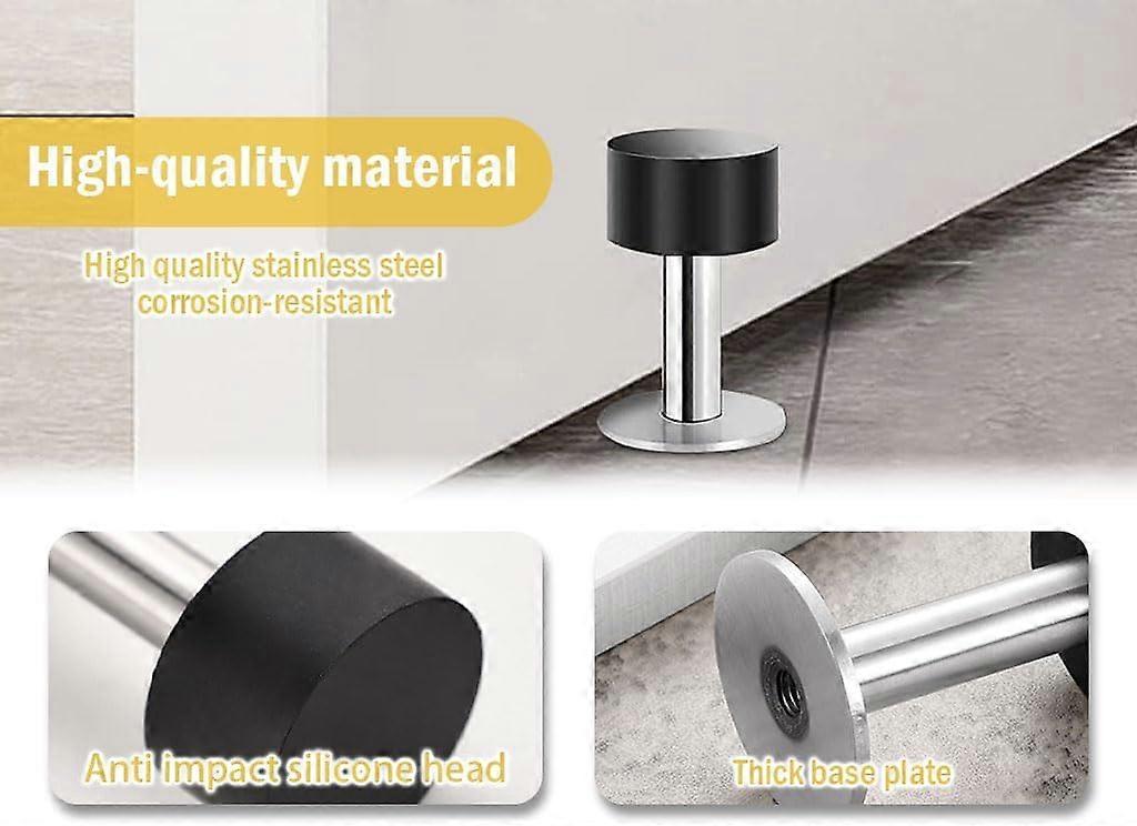Pack of 2 Door Stops, Wall Mounting, Rubber Buffer Wall Door Stops ...