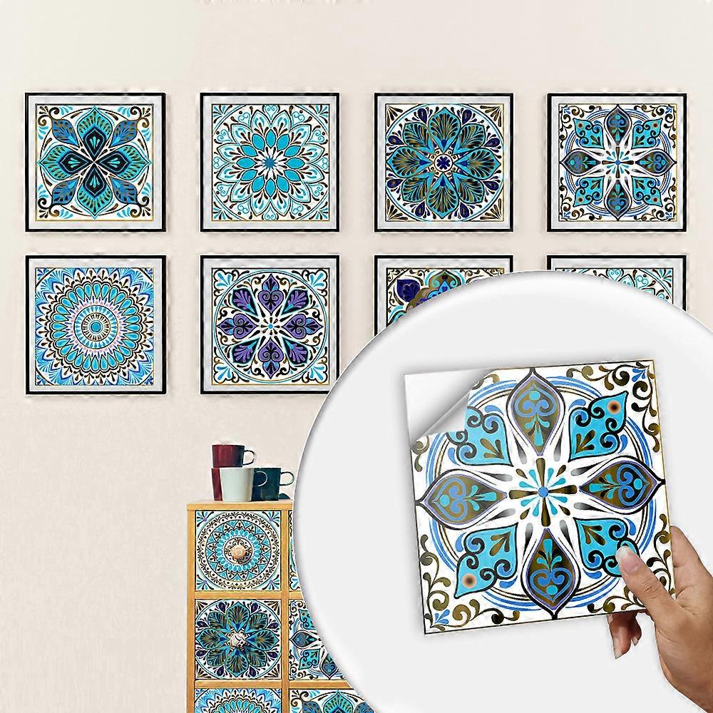 Mandala Style 10Pcs (6x6 inch) Tile Stickers, Peel and Stick Self ...
