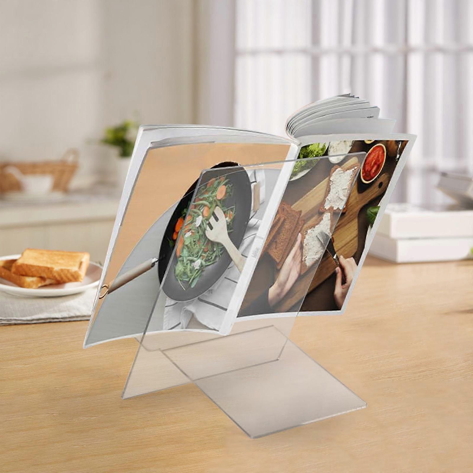 Clear Acrylic Cookbook Stand For Kitchen Counter Adjustable Cookbook ...
