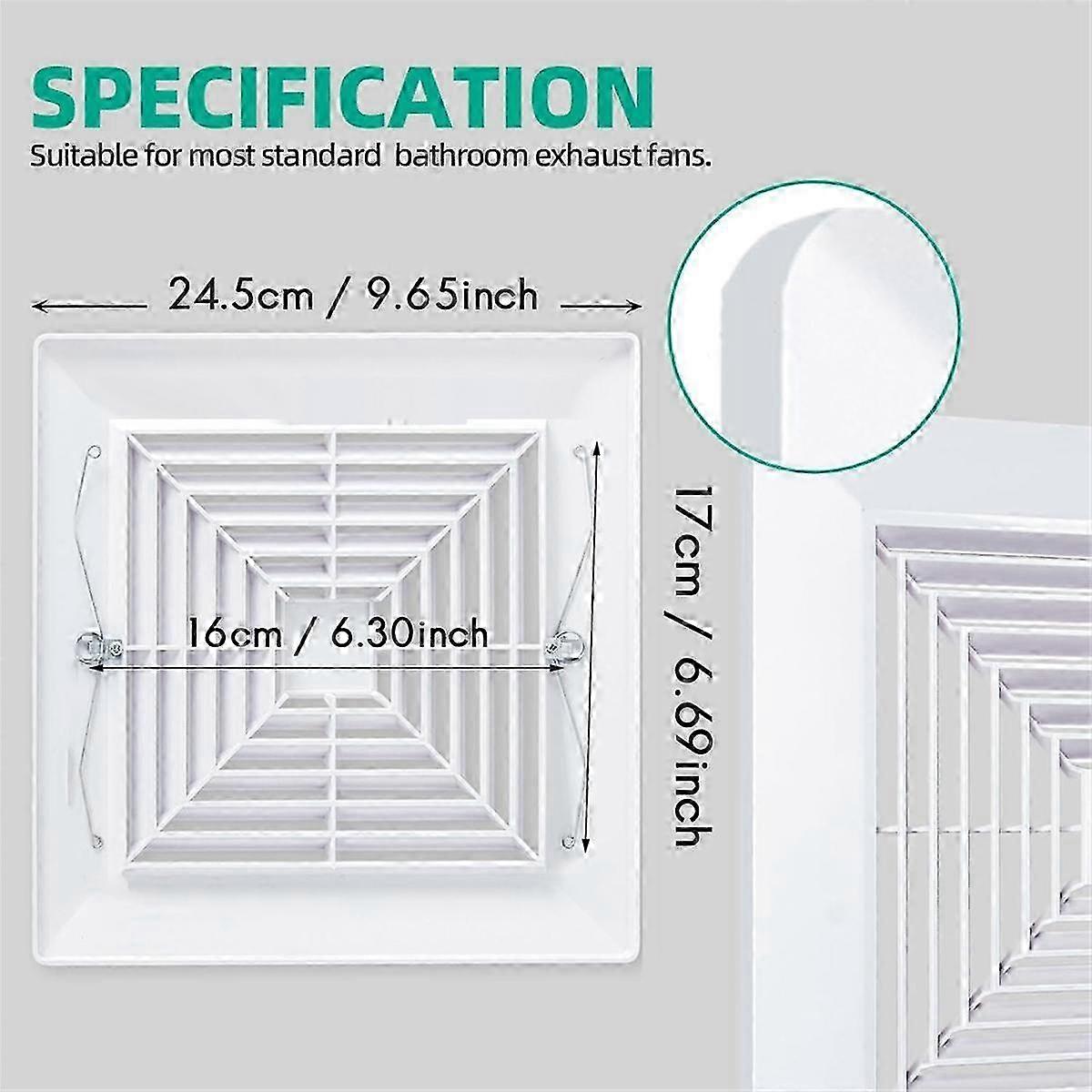 Bathroom Exhaust Fan Cover with Springs Replacement Parts for Square ...