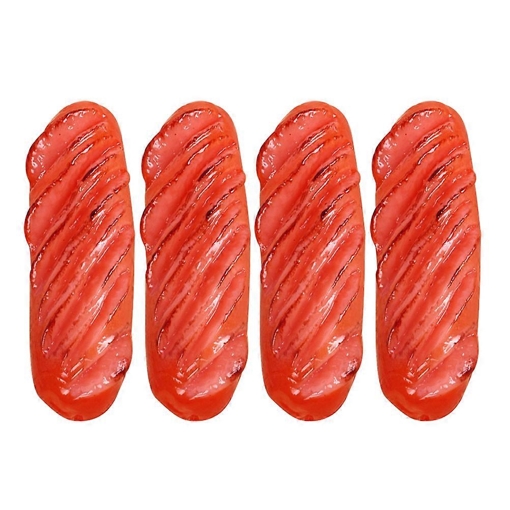 4pcs Realistic Artificial Sausage Fake Hot Dog Model Photography Props ...