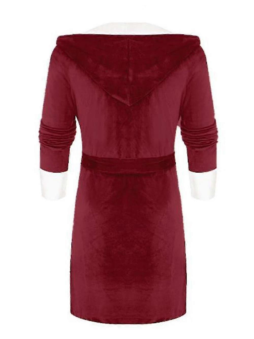 Women Sherpa Fleece Bathrobe Soft Dressing Gown Hooded Fluffy Towling ...