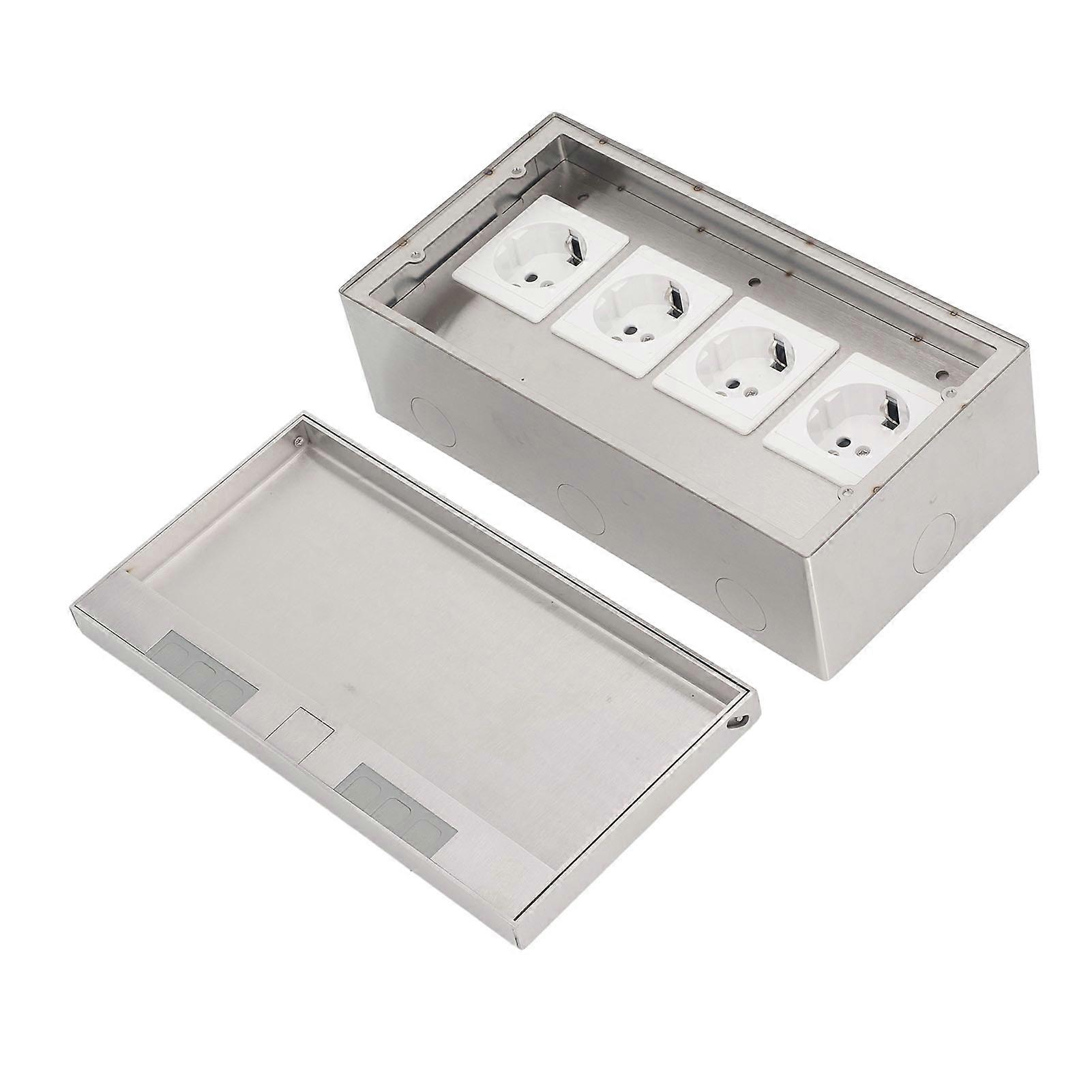 Floor Power Socket 4 Standard Outlets Stainless Steel Concealed ...