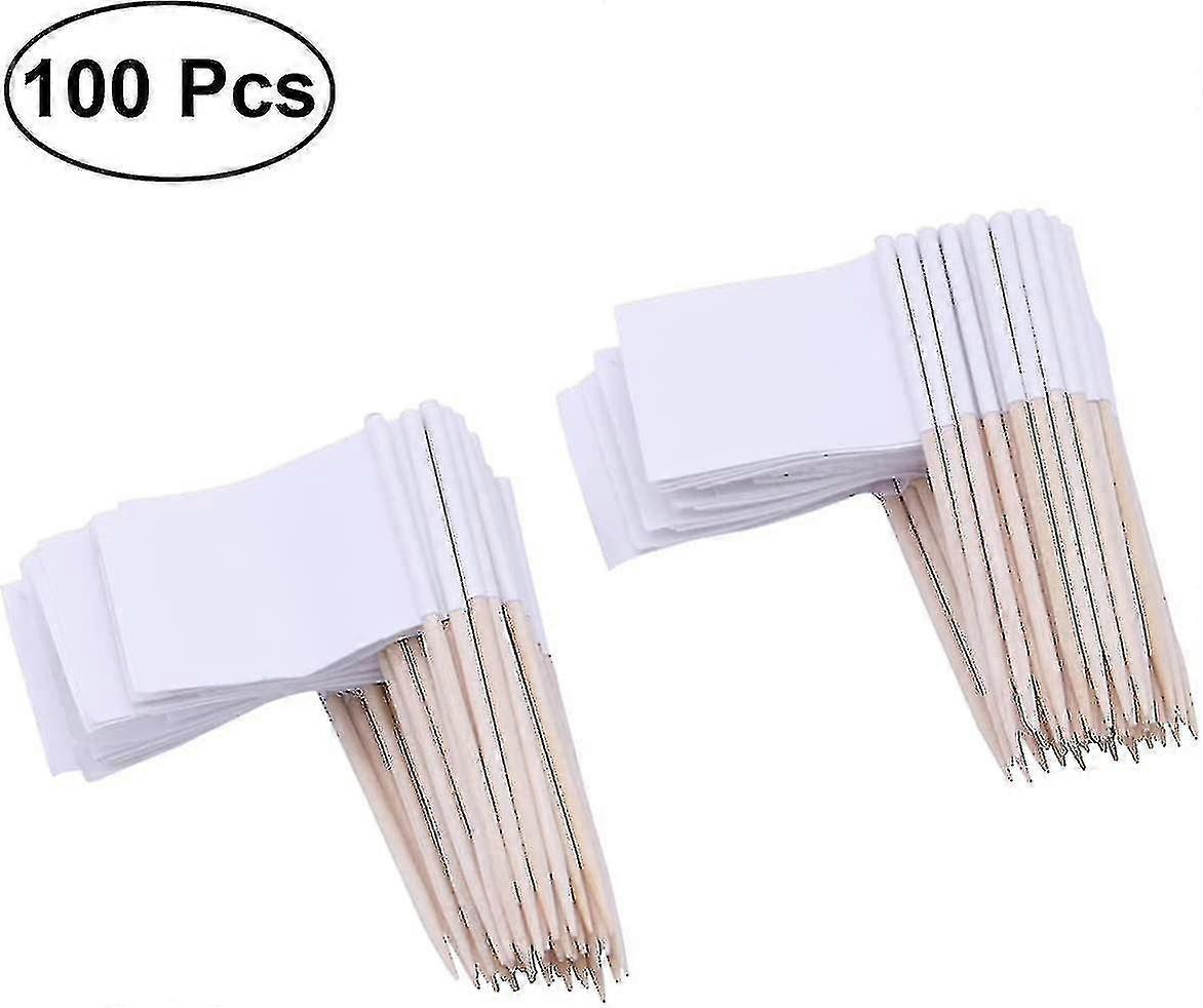 Blank Toothpick Flags Flags White Flags Labeling Marking Decoration ...