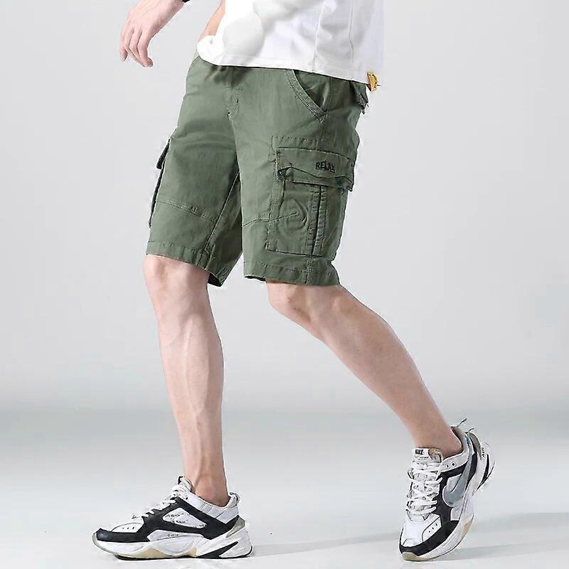Men Summer Solid Cargo Shorts Men Cotton Casual Military Style Shorts ...