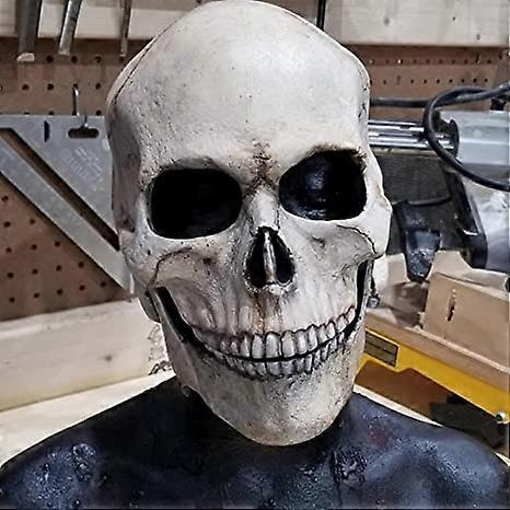 Full Head Skull Mask Helmet with Movable Jaw 3D Creepy Full Head Skull ...