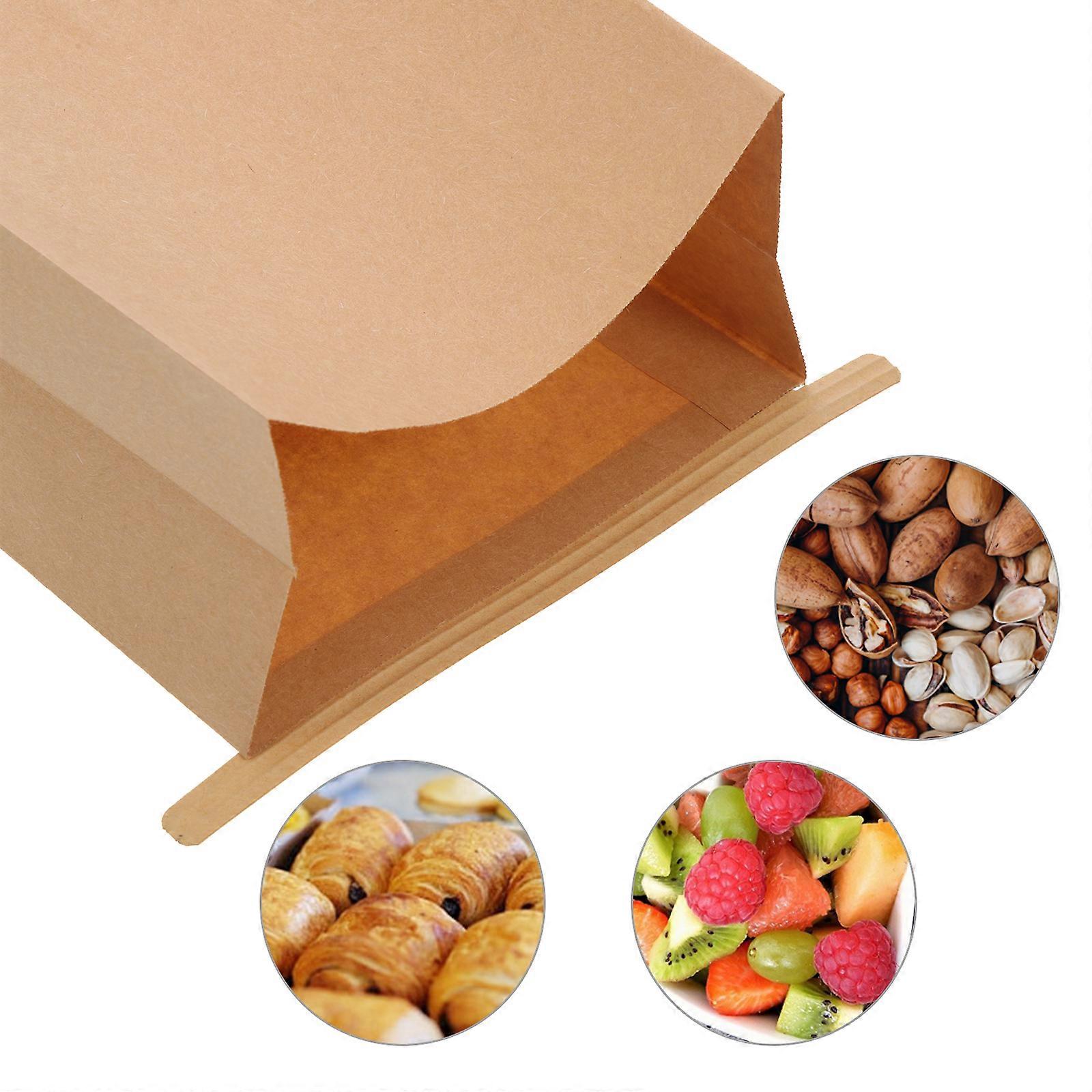 100pcs Cookie Bag Biscuit Bag Kraft Paper Bakery Bag Candy Snack Party ...