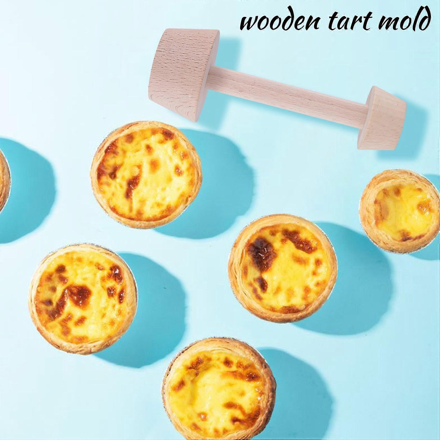 2 Pieces Wooden Tart Tamper Set Tart Pan Wooden Molds Egg Tarts Tamper ...