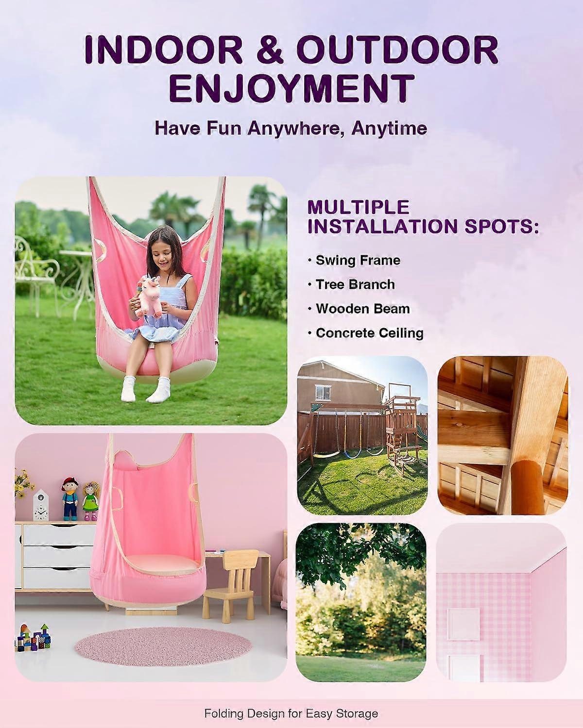 Upgraded Kids Pod Swing, Hanging Pod Swing Chair with Inflatable ...