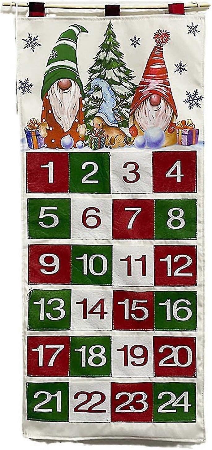 24 Pockets Fabric Advent Calendar, Wall Hanging Fillable Advent Calendar, Christmas Countdown ...