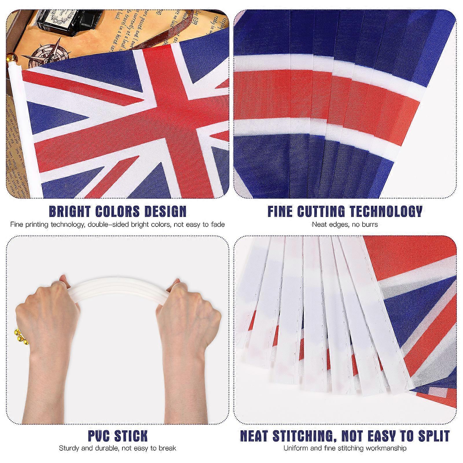 50pcs Britain National Flags Handheld UK Flags Cheering British Flags ...