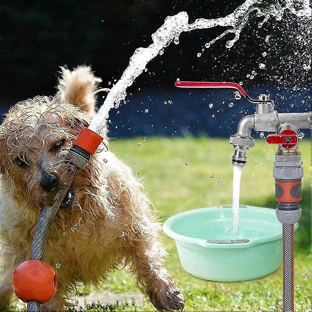 Brass garden tap with 3/4" water outlet, 1/2" water inlet, double tap ...