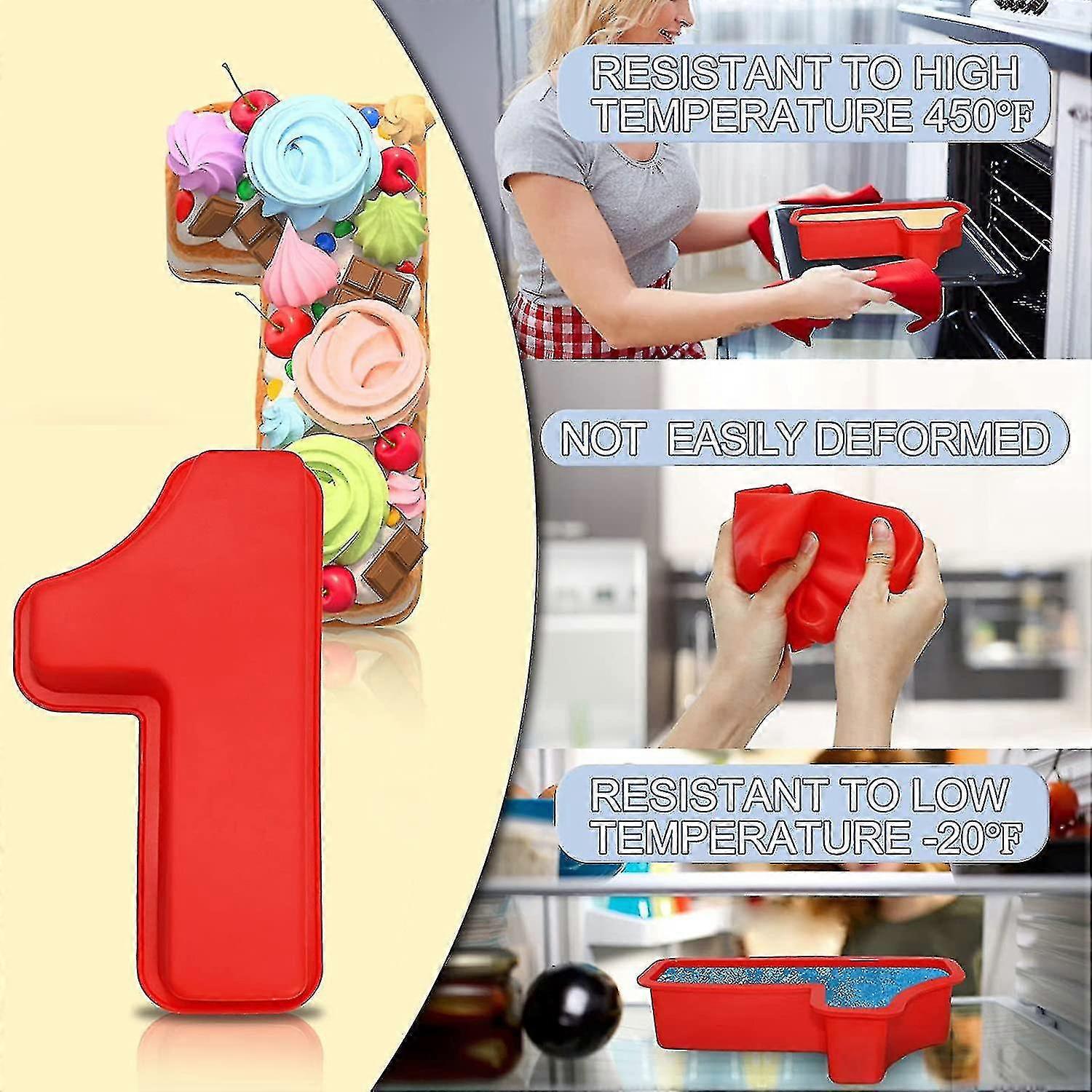 Large Number 1 Cake Tin, 25 Cm Silicone Number Cake Moulds For Baking ...