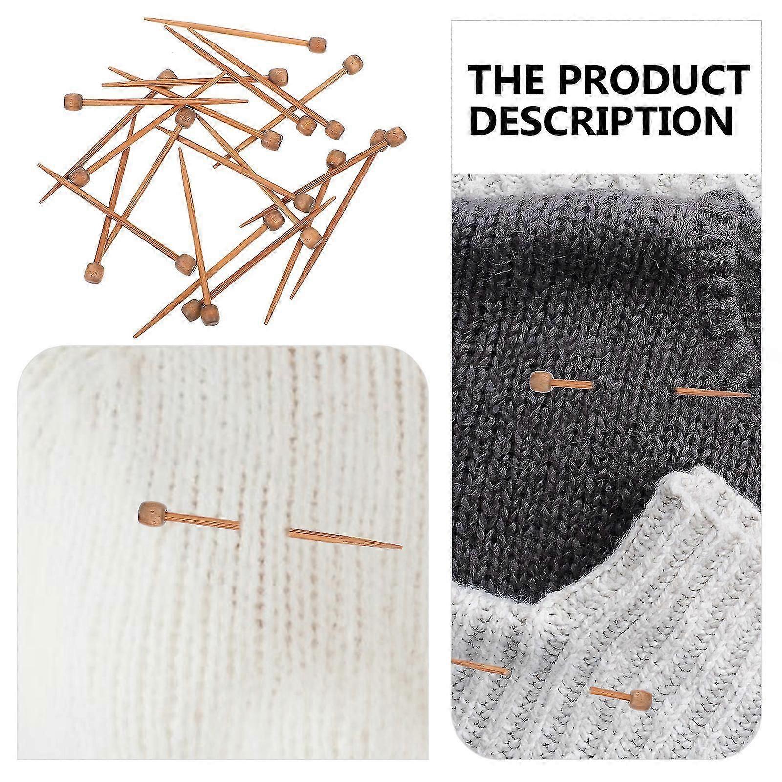 20PCS Single Pointed Knitting Stick Brooch Knitting Material Wood ...