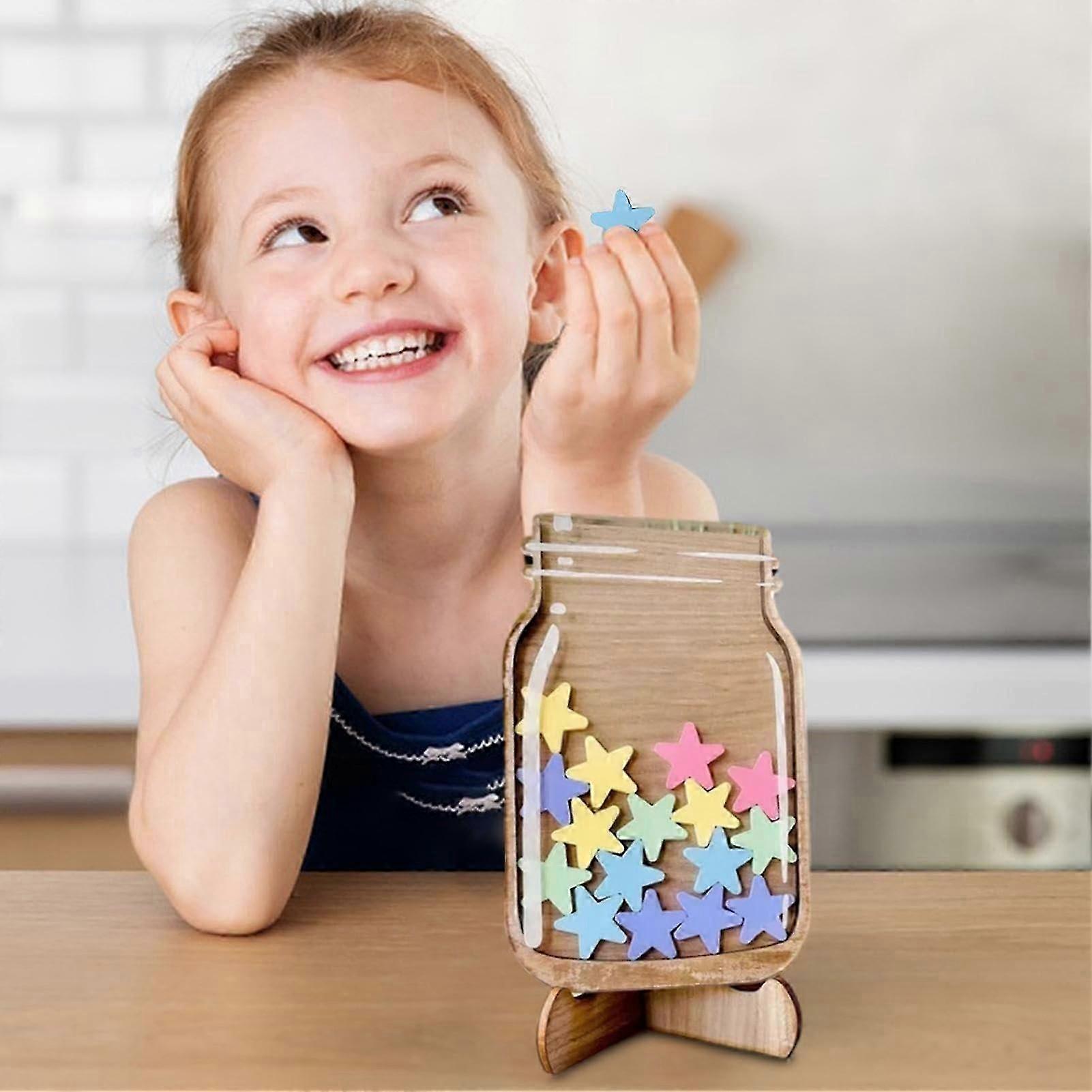 Reward Jar with Stars, Incentive Jar for Children Behaviour Star Jar ...
