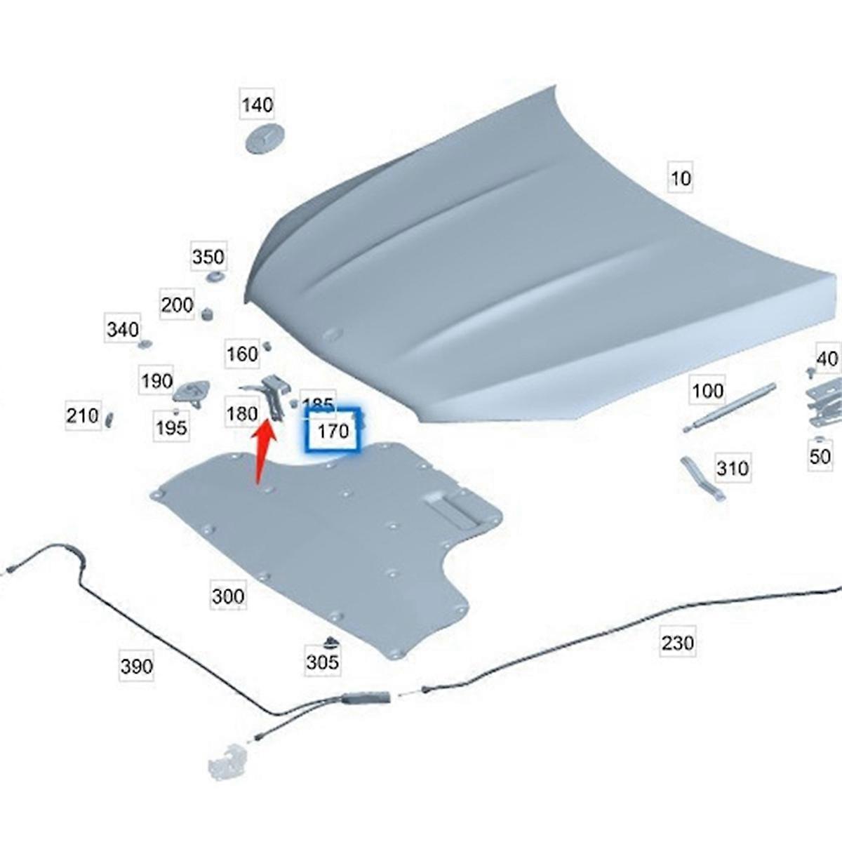 Car Hood Lock Hood Lock Hook 1678801300 2548809802 for GLE167 GLS167 ...