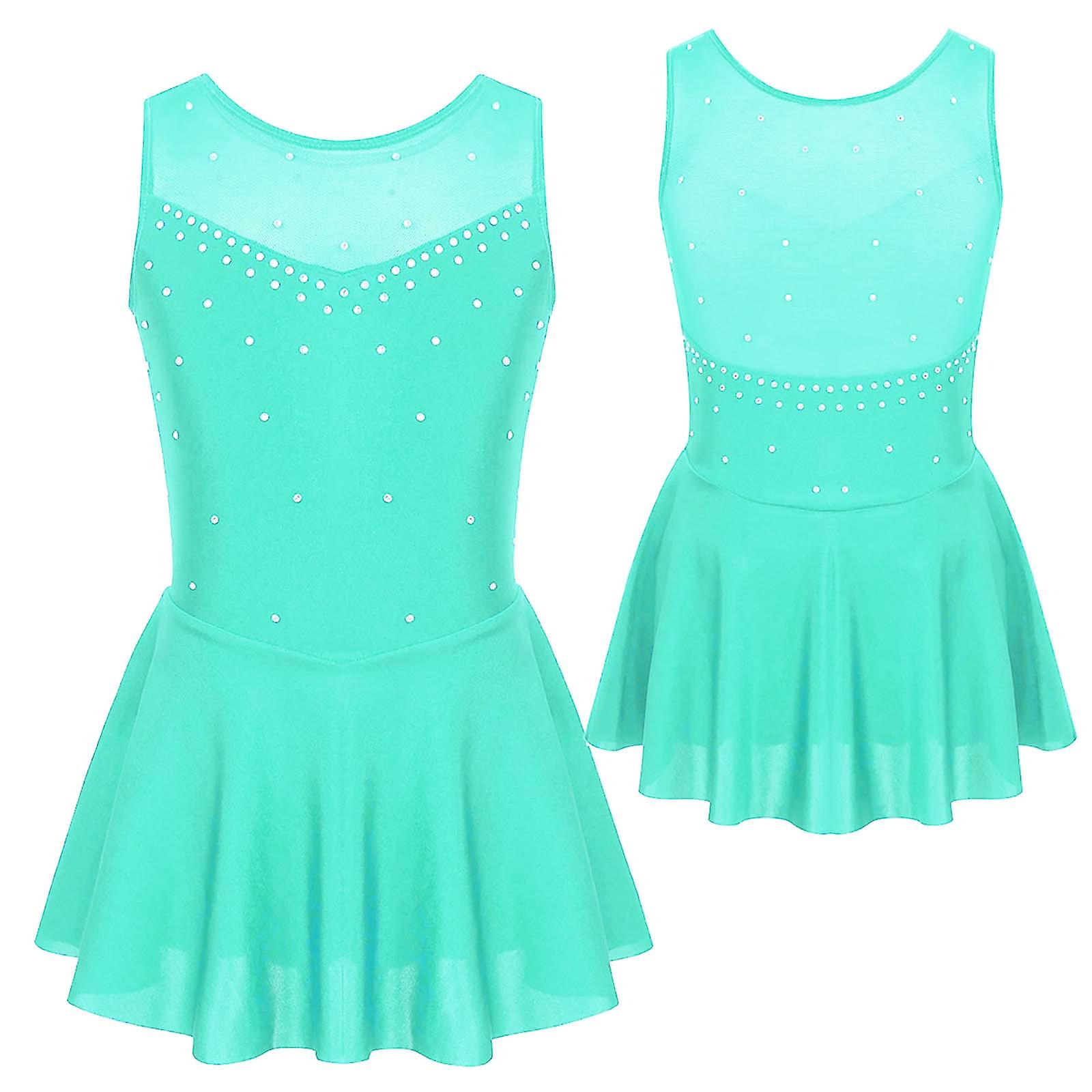 Kids Girls Ballroom Ballet DressSparkly Rhinestone Tulle Back Ballet ...