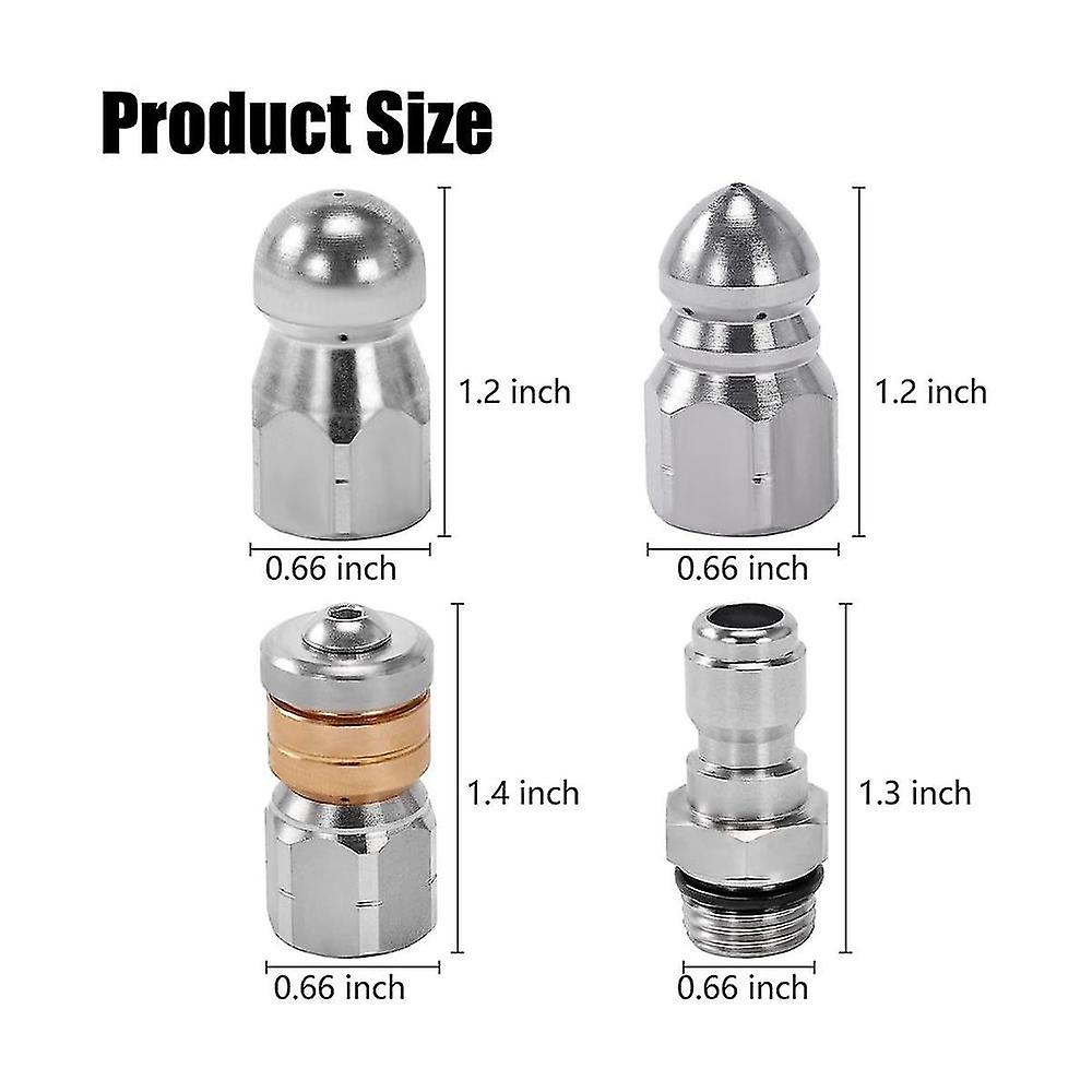 Sewer Jetter Nozzle For Pressure Washer,drain Cleaning Tips,rotating ...