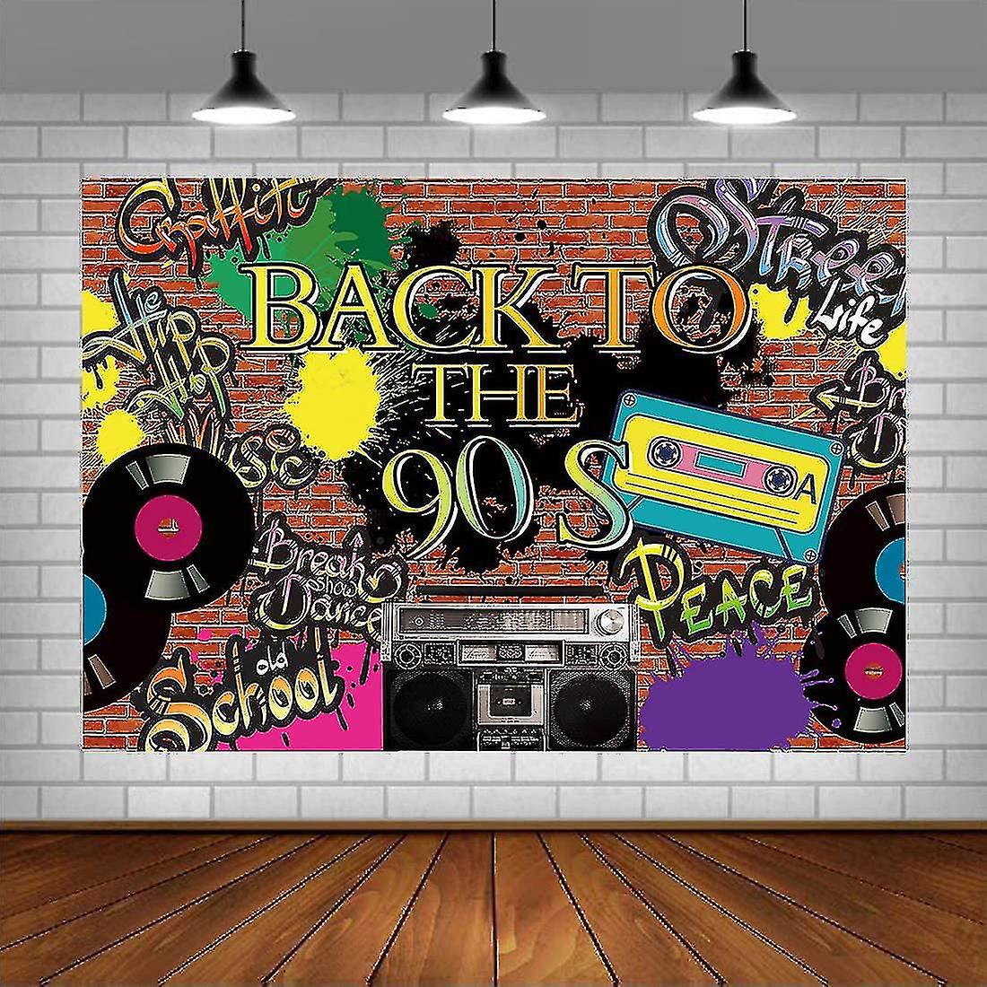 Back To The 90s Themed Party Backdrops Hip Hop Graffiti Retro Wall ...