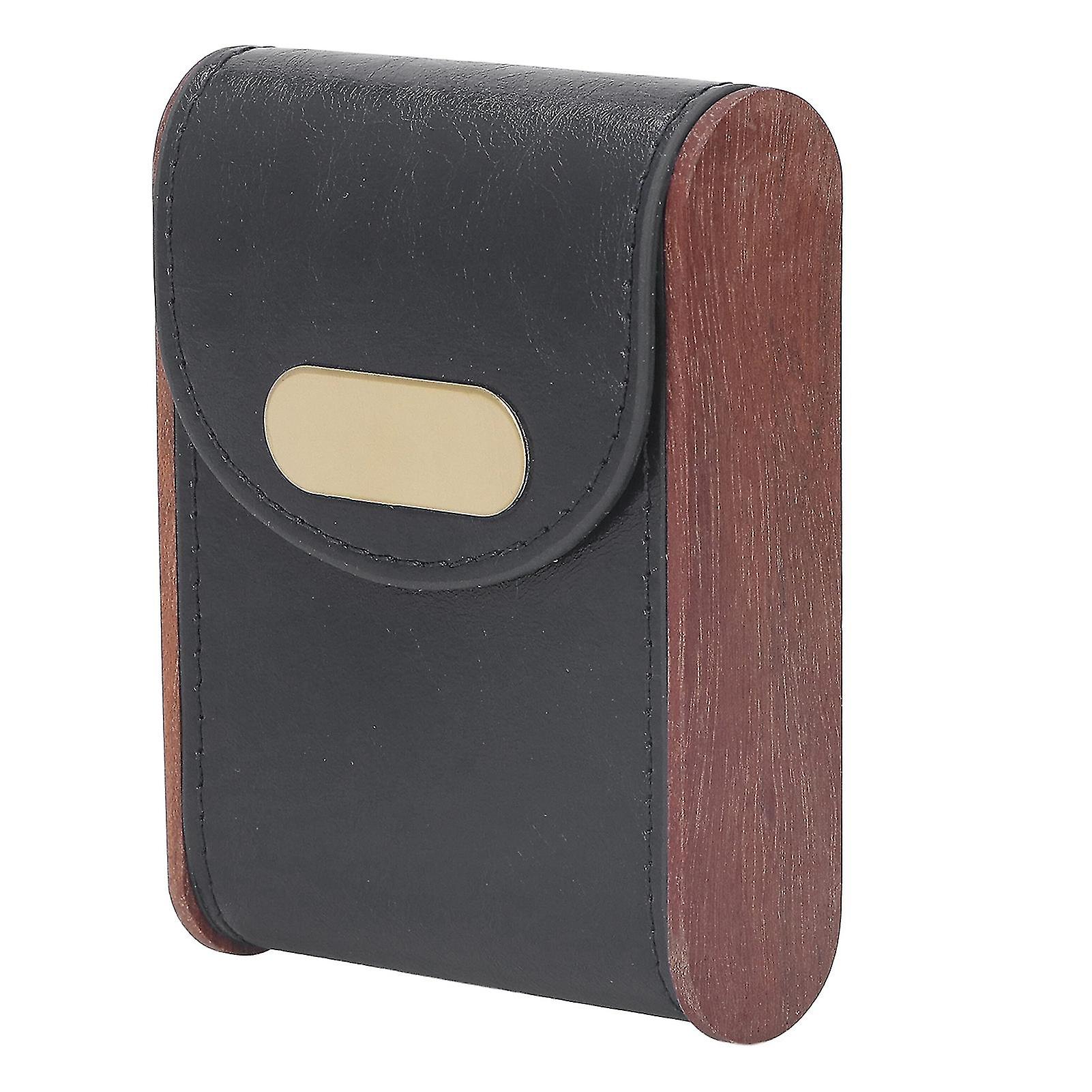 Wooden Cigar Case Box with PU Cover for 20 Cigarettes Smoking ...