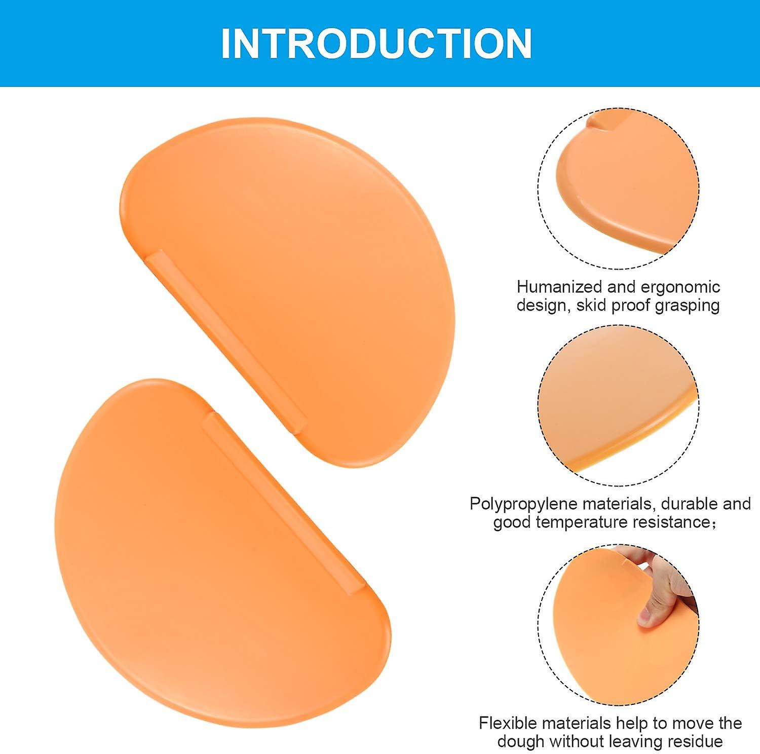 2 Pack Flexible Bowl Scraper Dough Scraper Spatula Multipurpose Curved ...