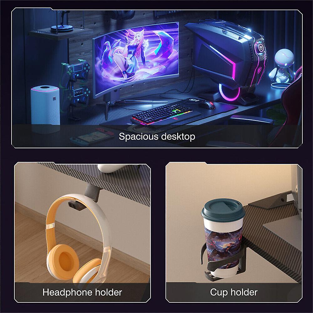 Xxxl Large Corner Gaming Desk L Shape Gamer Computer Table Rgb Led ...