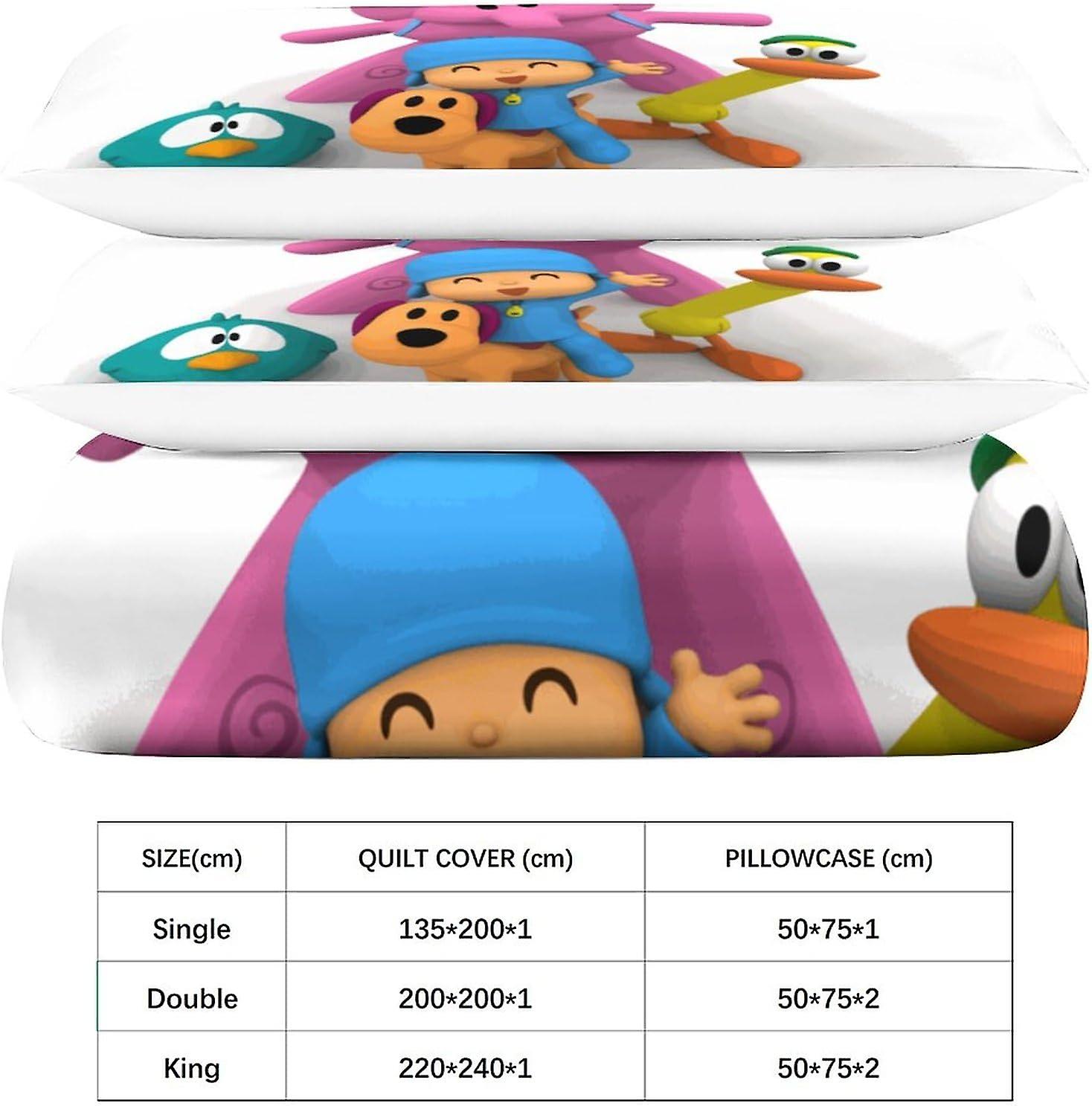 Entemah Pocoyo Bedding Set Duvet Cover Set with Zipper Closure, Cute ...