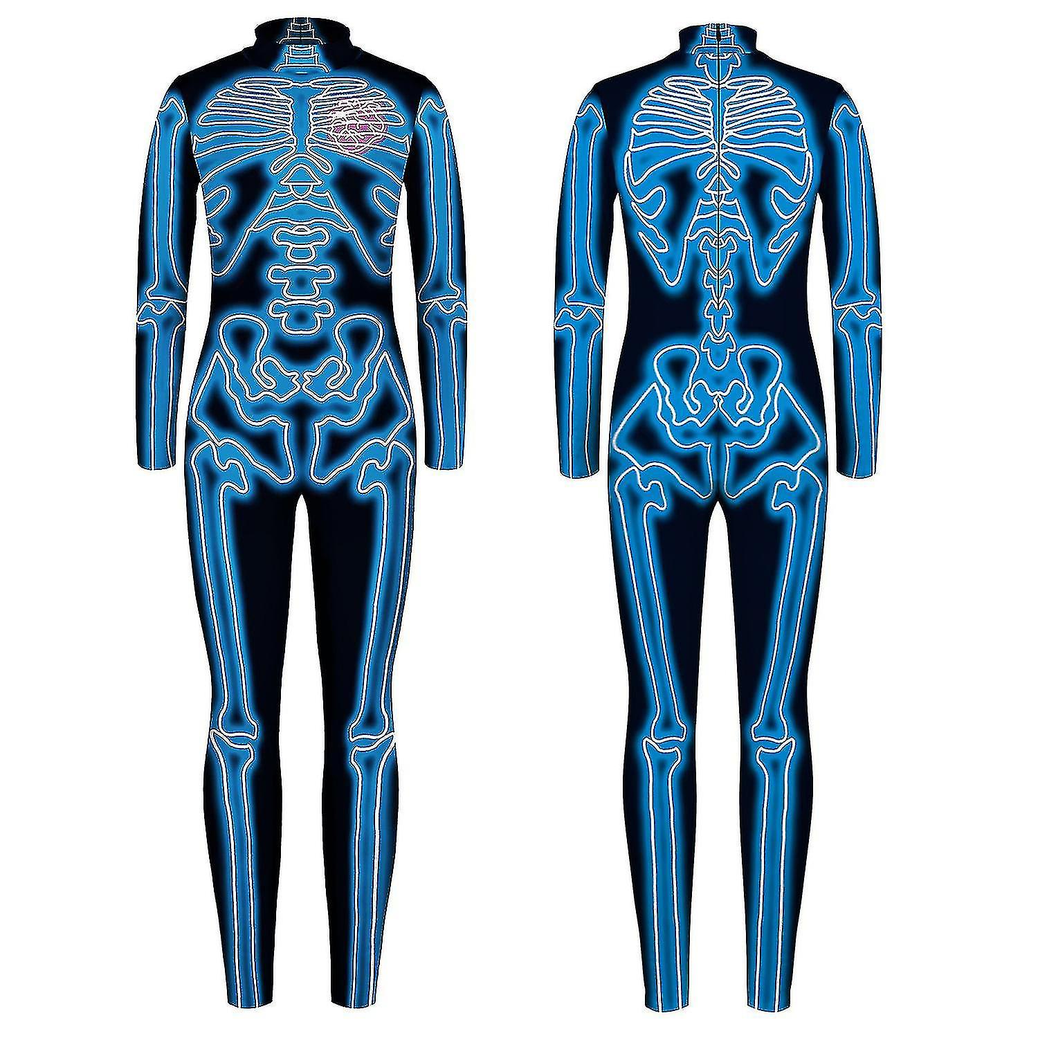 Halloween Skeleton Costume For Kids And Adult, Comfotable Onesie ...