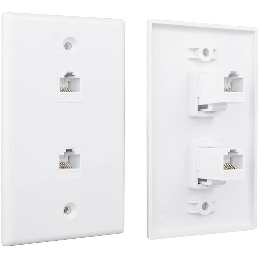 2 Port Ethernet Wall Plate, Cat6 Female to Female Wall RJ45 Inline ...
