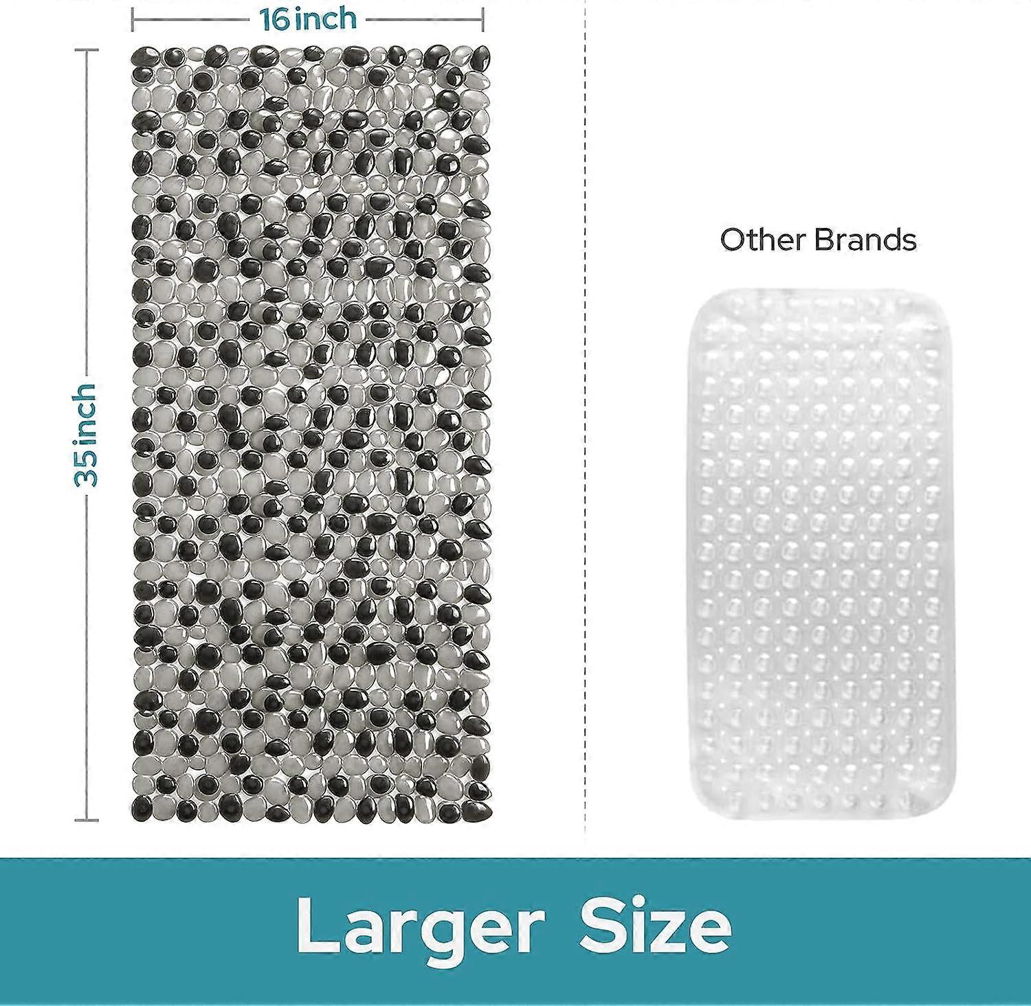Pebble Shower Mat,Non Slip and Machine Washable Bath Tub Mat,35x16 ...