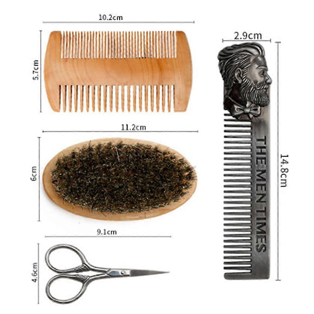 4-piece Beard Comb Set Revolution Beard Comb Beard Brush Set for Men ...